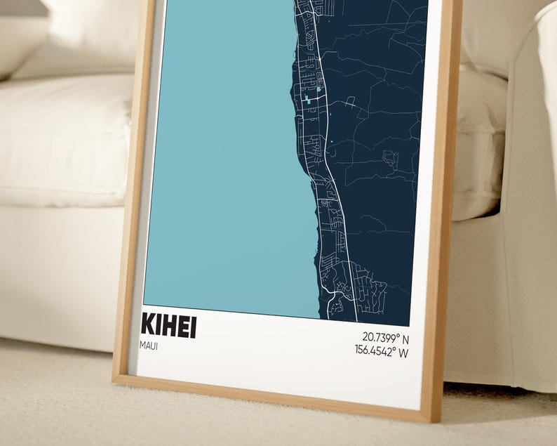 Kihei HI Map Print, Maui Wall Art, Kihei Hawaii Poster - Etsy