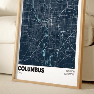Columbus OH Map Print, Ohio Wall Art, Columbus OH Poster - Etsy