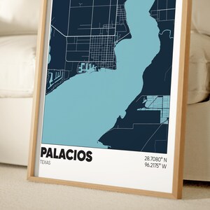 Palacios Map Print, Texas Wall Art, Palacios TX Poster - Etsy