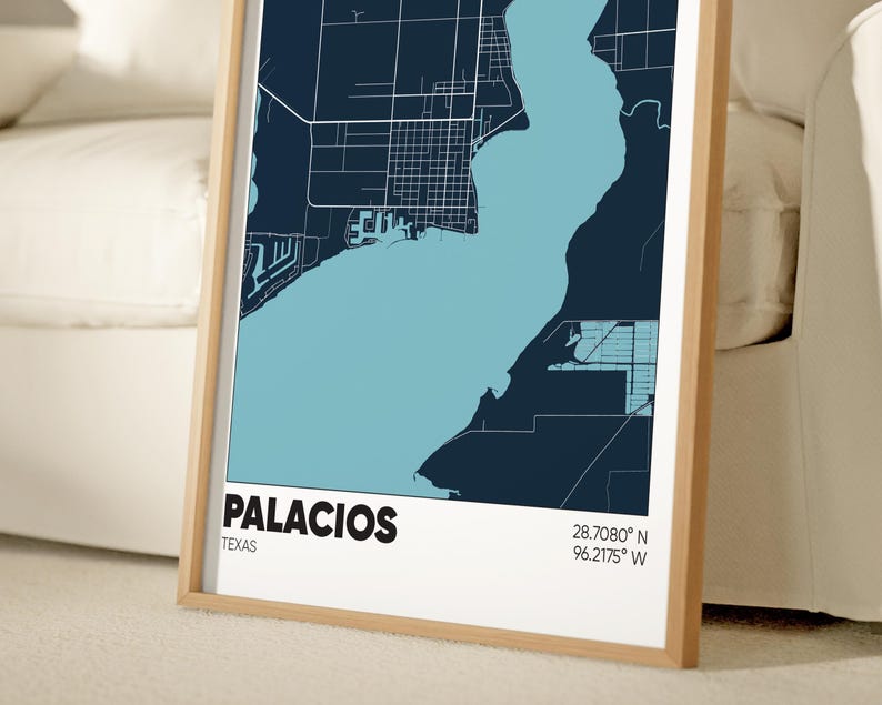 Palacios Map Print, Texas Wall Art, Palacios TX Poster - Etsy