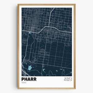Pharr Map Print, Texas Wall Art, Pharr TX Poster - Etsy