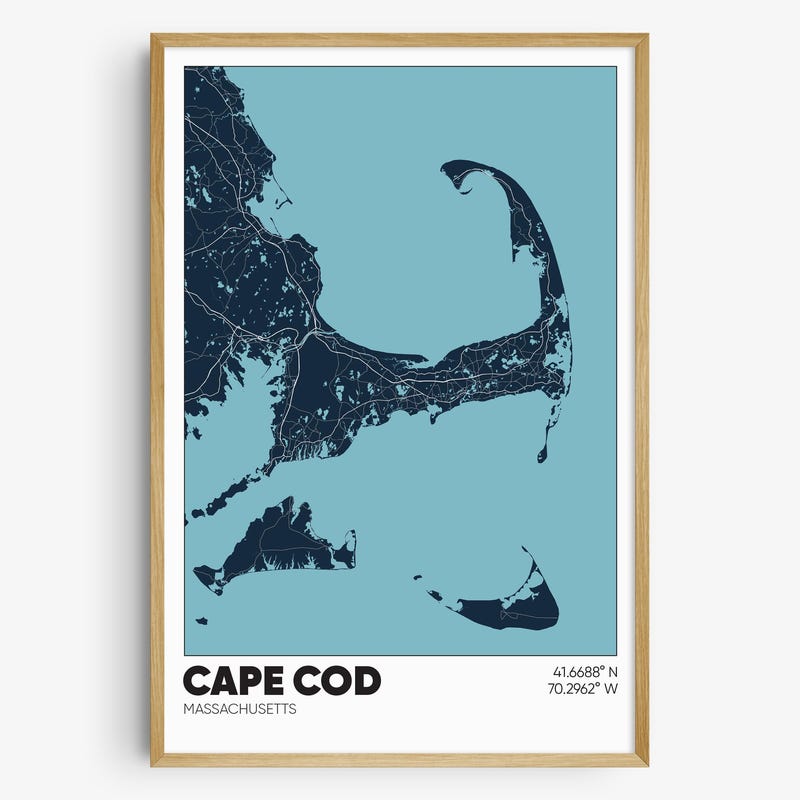 Cape Cod Map Poster - Etsy