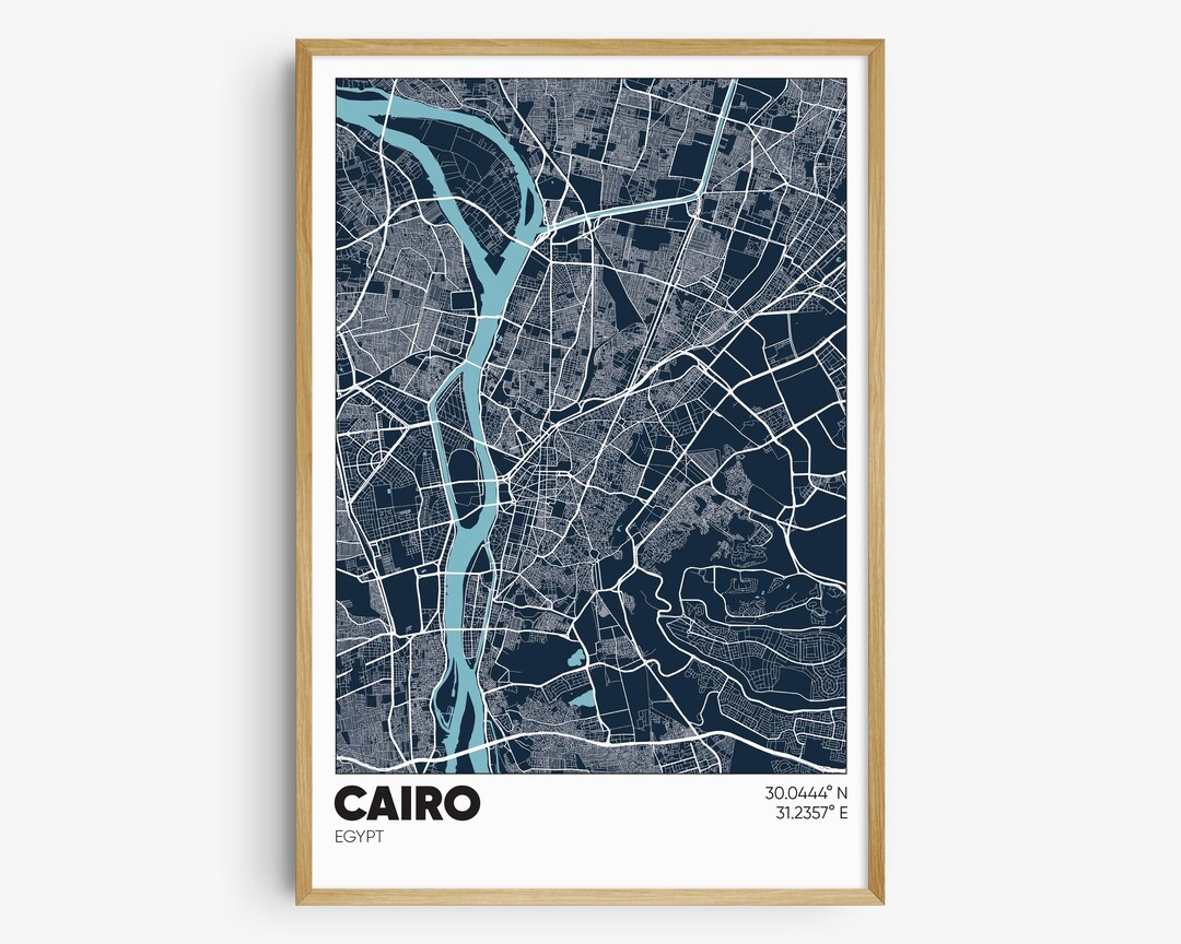 Cairo Map Print, Egypt Wall Art, Cairo Egypt Poster - Etsy