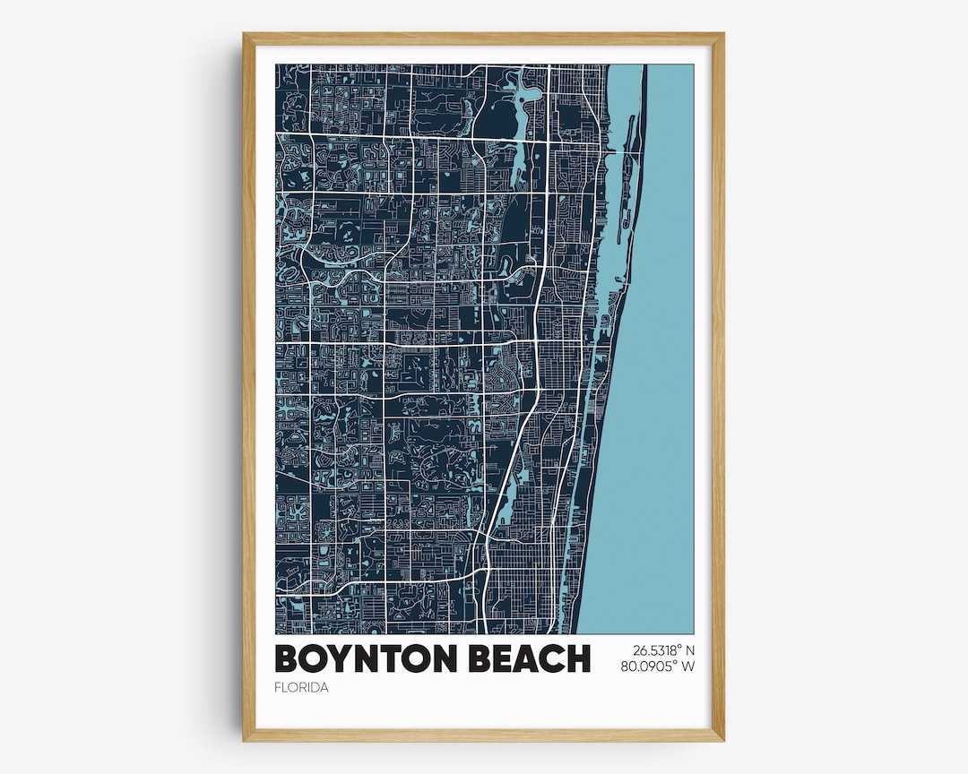 Boynton Beach Map Print, Florida Wall Art, Boynton Beach FL Poster - Etsy