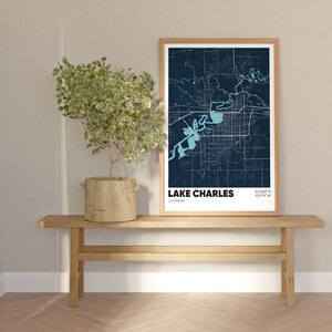 Lake Charles Map Print, Louisiana Wall Art, Lake Charles LA Poster - Etsy