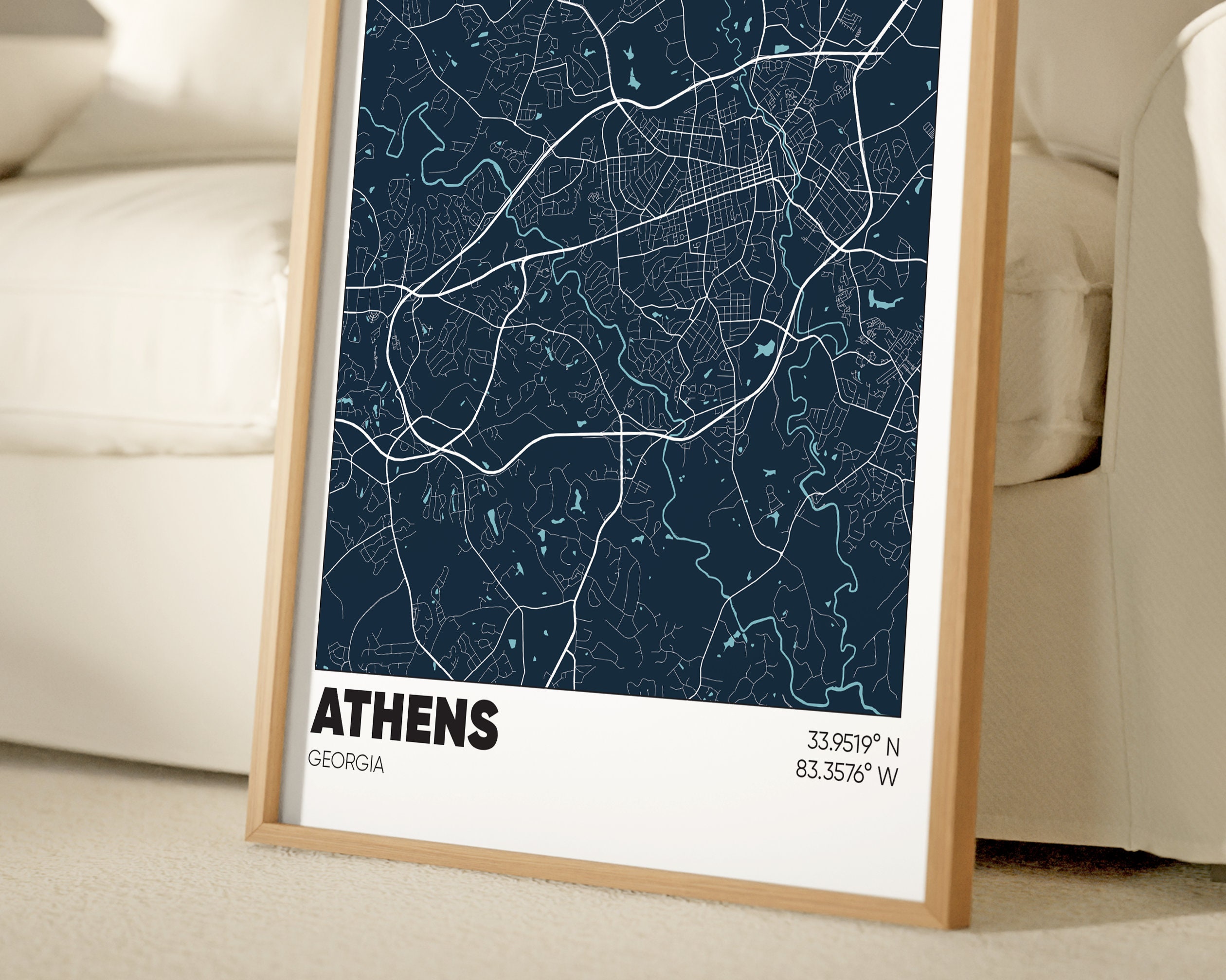 Athens GA Map Print, Georgia Wall Art, Athens Georgia Poster - Etsy
