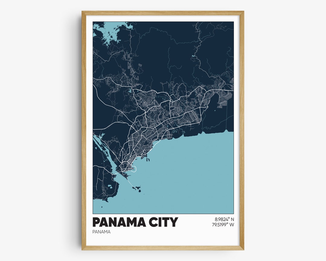 Panama City Map Print, Panama Wall Art, Panama City Panama Poster - Etsy