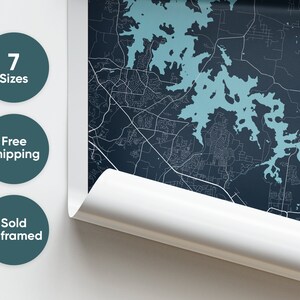 Percy Priest Lake Map Print, Tennessee Wall Art, Percy Priest Lake ...