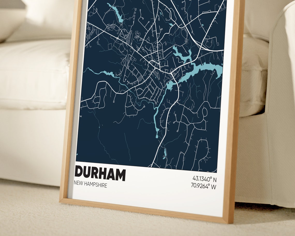 Durham NH Map Print, New Hampshire Poster, Durham NH Wall Art - Etsy