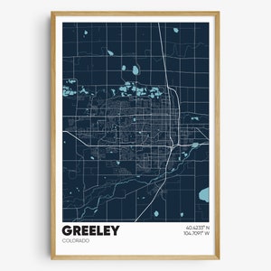 Greeley CO Map Print, Colorado Wall Art, Greeley CO Poster - Etsy