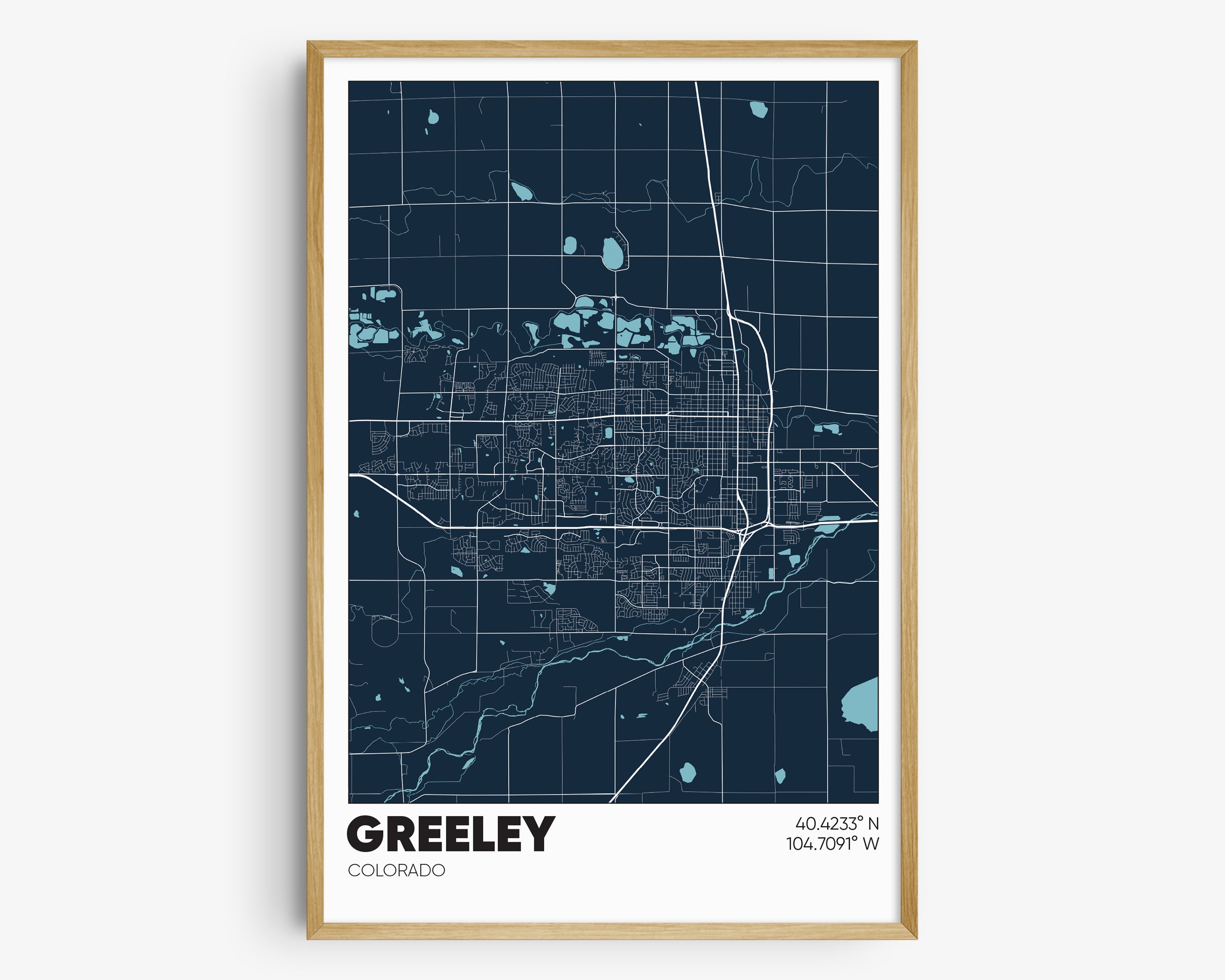 Greeley CO Map Print, Colorado Wall Art, Greeley CO Poster - Etsy