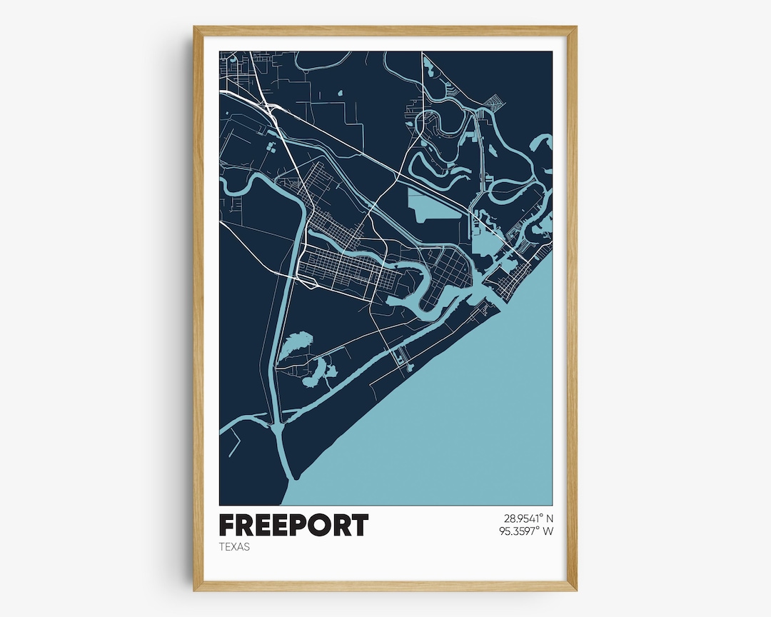 Freeport Map Print, Texas Wall Art, Freeport TX Poster - Etsy