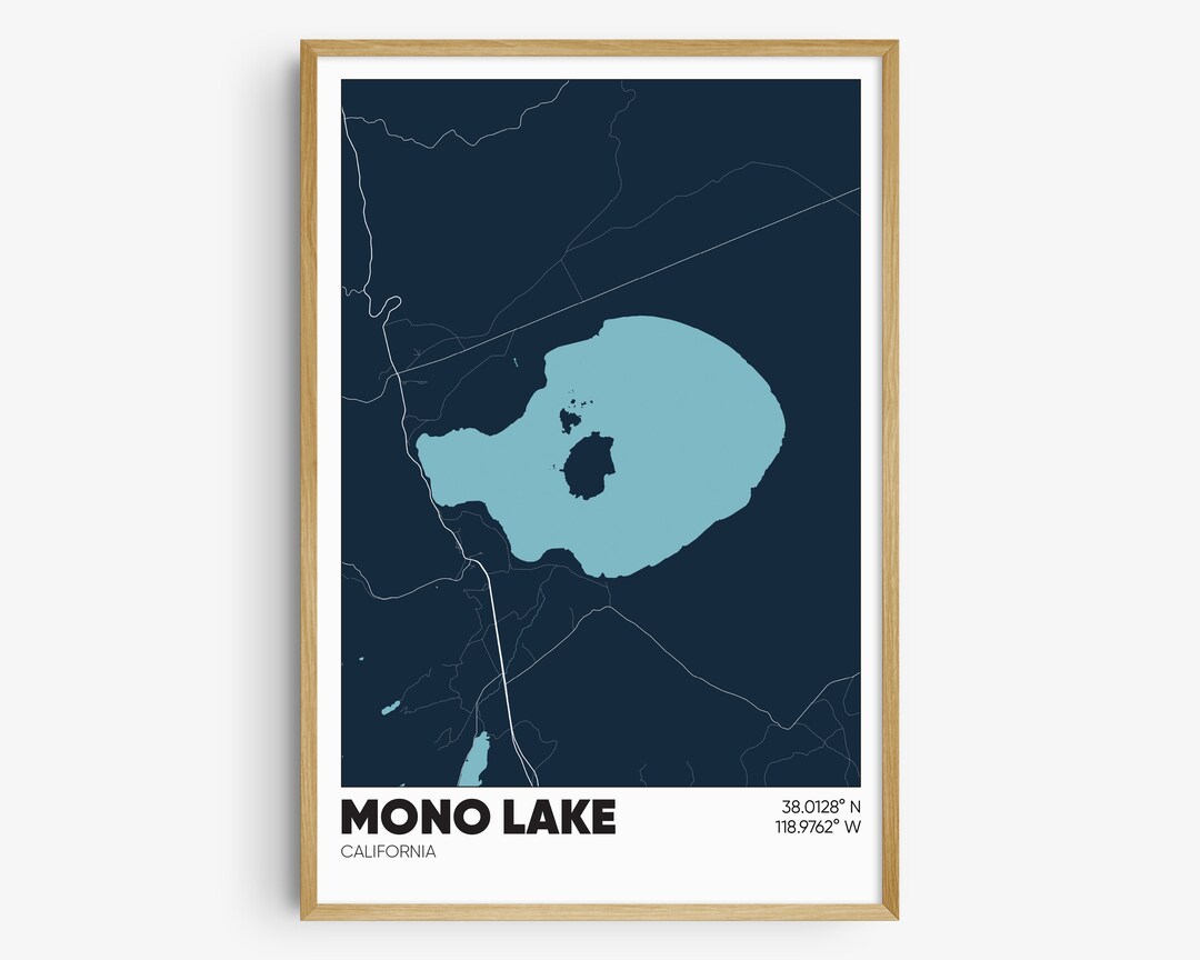 Mono Lake Map Print, California Wall Art, Mono Lake CA Poster - Etsy