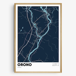 Orono Map Print, Maine Wall Art, Orono ME Poster - Etsy