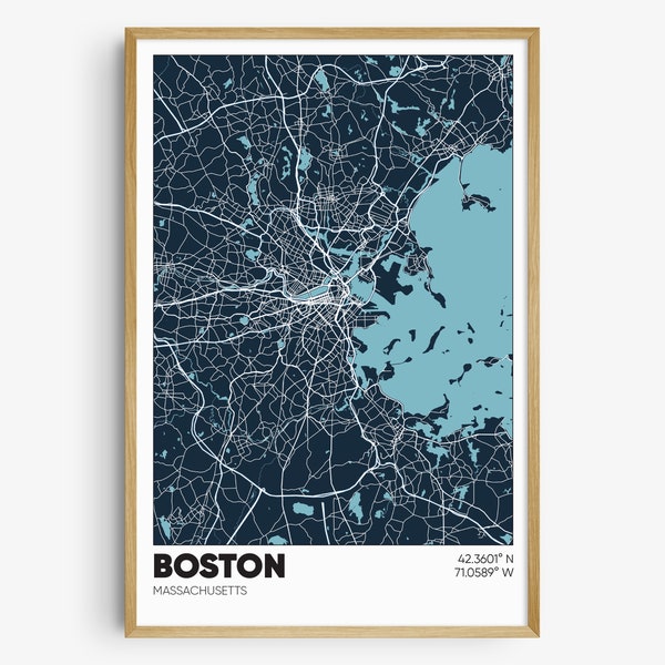 Boston Map Poster - Etsy