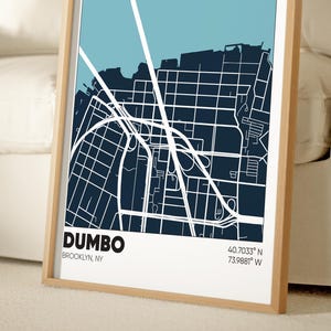 Dumbo Brooklyn Map Print, New York City Wall Art, NYC Neighborhood ...