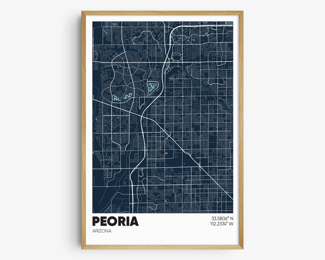 Peoria AZ Map Print, Arizona Wall Art, Peoria AZ Poster - Etsy