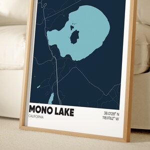 Mono Lake Map Print, California Wall Art, Mono Lake CA Poster - Etsy