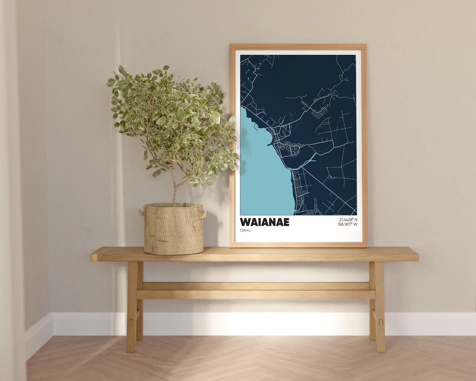Waianae HI Map Print, Oahu Wall Art, Waianae Hawaii Poster - Etsy