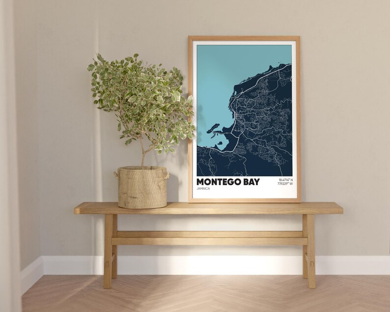 Montego Bay Map Print, Jamaica Wall Art, Montego Bay Jamaica Poster - Etsy