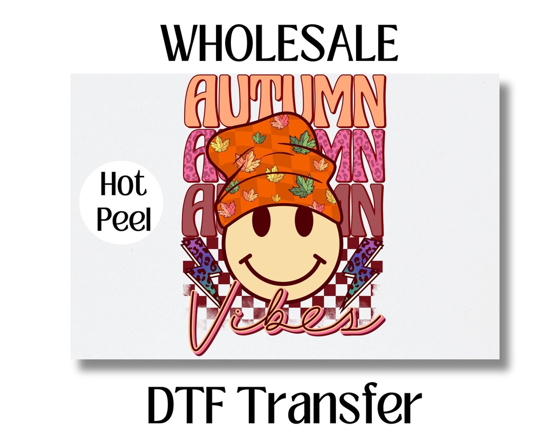 Autumn Vibes Happy Face DTF Transfer Fall DTF Transfer DTF - Etsy