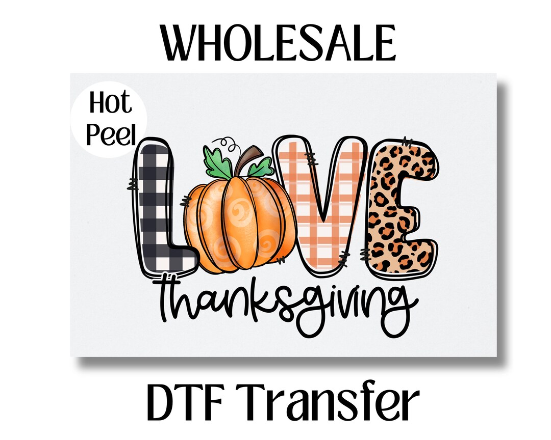 Love Thanksgiving DTF Transfer Hot Peel Plaid DTF Transfer - Etsy