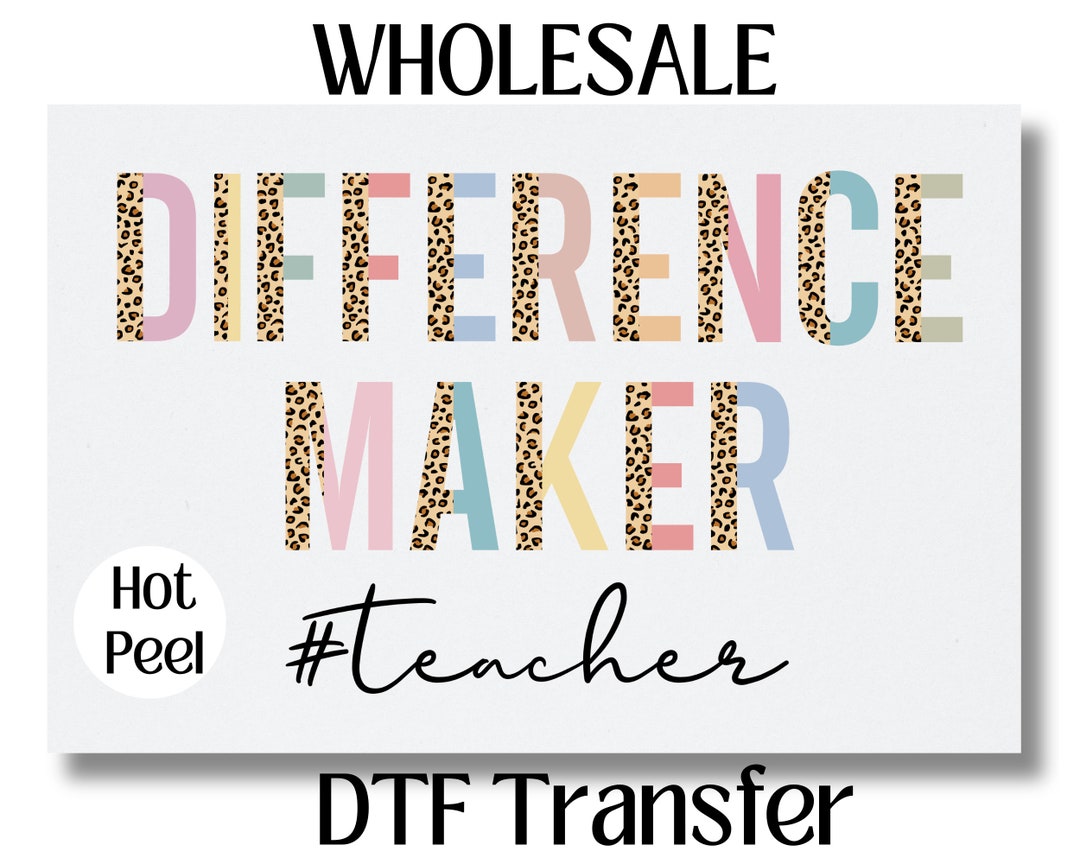 Difference Maker teacher DTF Transfer Trendy Leopard Teacher - Etsy