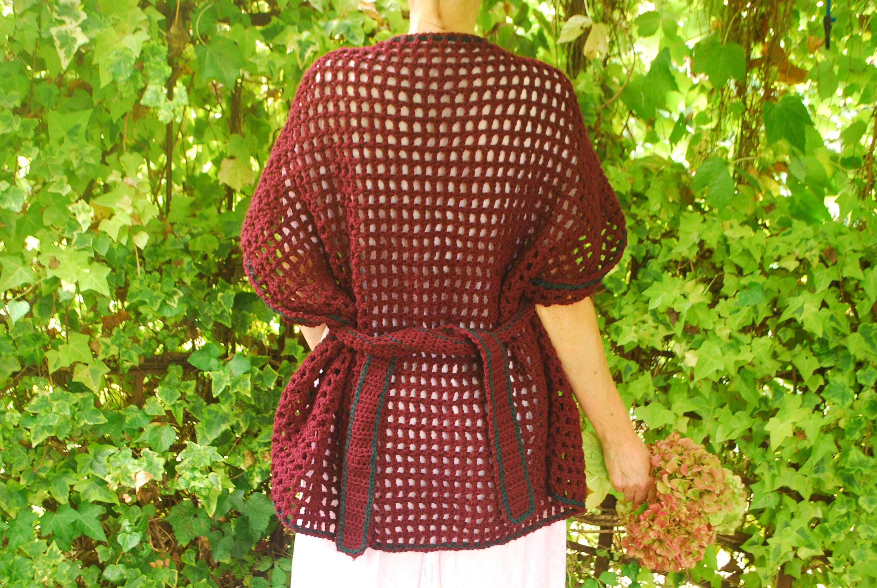 PONCHO CROCHET PATTERN, Shawl Cape Pattern, Open Front Shawl, Mesh ...