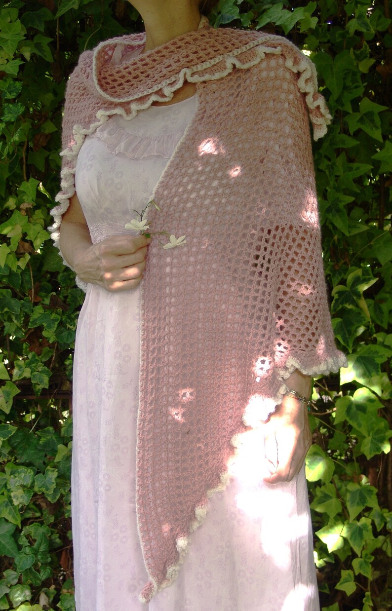 Shawl Mesh Stitch Crochet Pattern, Wrap, Shabby Chic Forest Girl ...