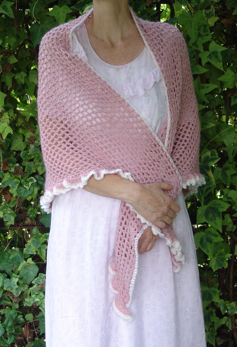 Shawl Mesh Stitch Crochet Pattern, Wrap, Shabby Chic Forest Girl ...