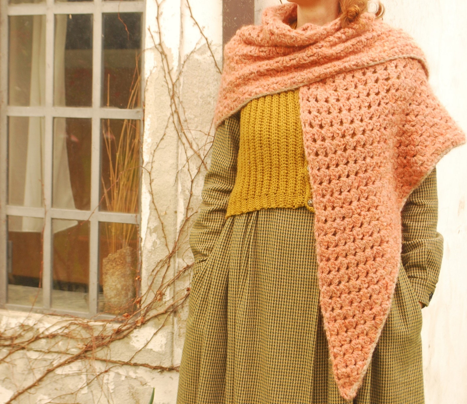 Shawl Granny Square Crochet Pattern, Romantic Modern Mantle, Beginner ...