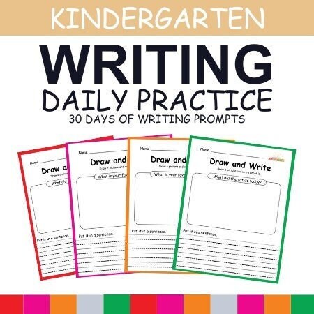 A Month of Daily Drawing and Writing Practice Prompts for Kindergarten ...