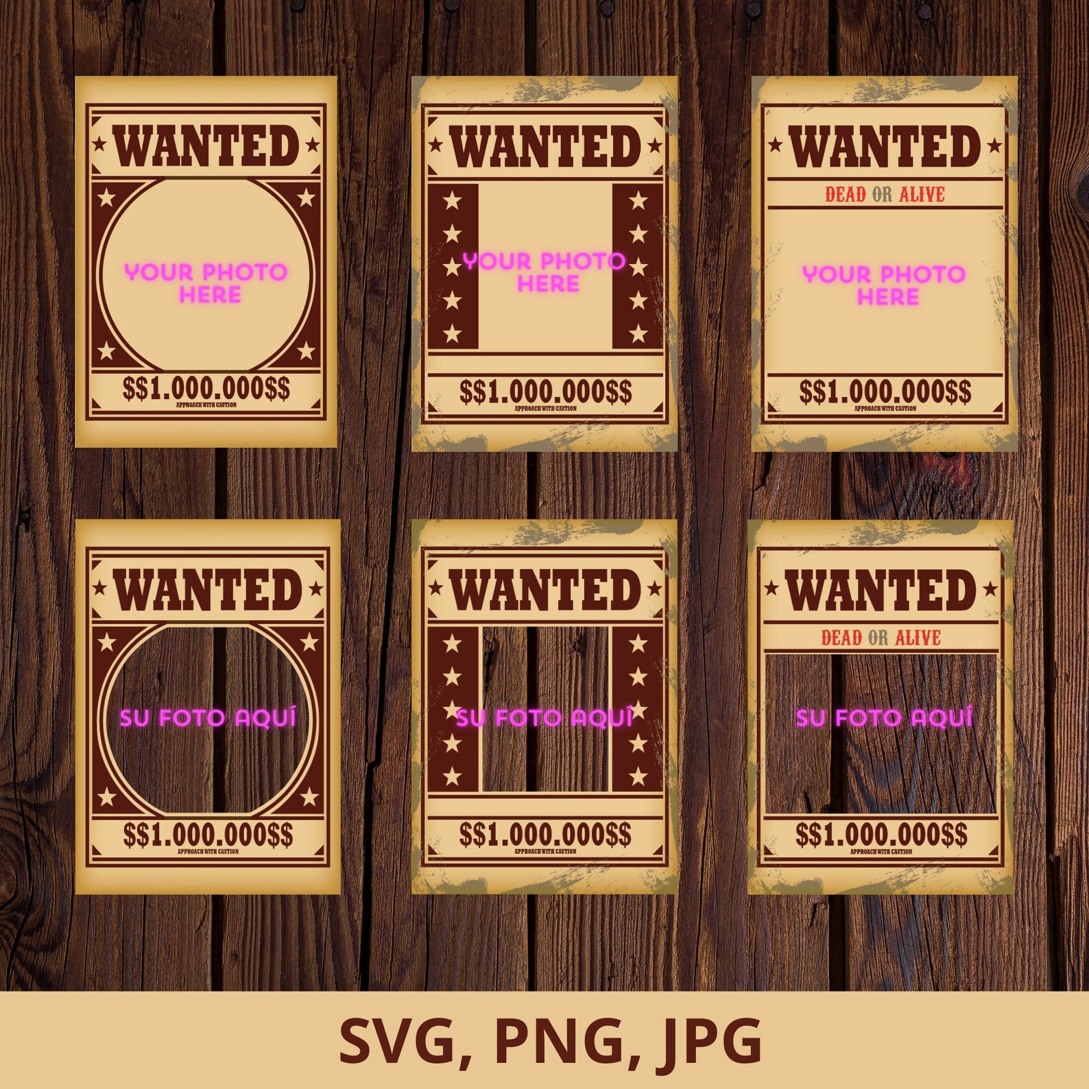 WANTED Poster, Download, DIY Blank WANTED Poster Printable, Space for ...