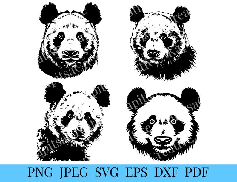 Panda Silhouettes SVG, Vector, Svg, Pdf, Eps, Dxf, Panda Png, Jpeg ...