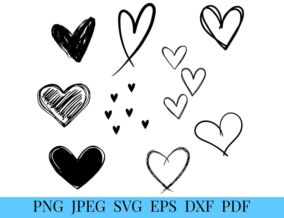 9 Hearts SVG, Heart Vector, Cutting File, Digital Download, Svg, Pdf ...