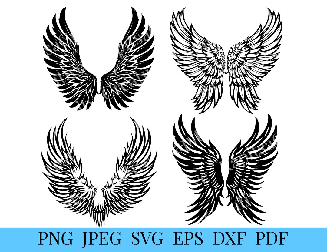 Wings SVG, Wings Vector, Cutting File, Digital Download, Svg, Pdf, Eps ...
