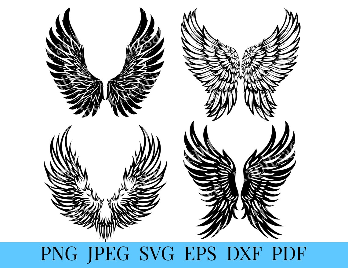 Wings SVG, Wings Vector, Cutting File, Digital Download, Svg, Pdf, Eps ...