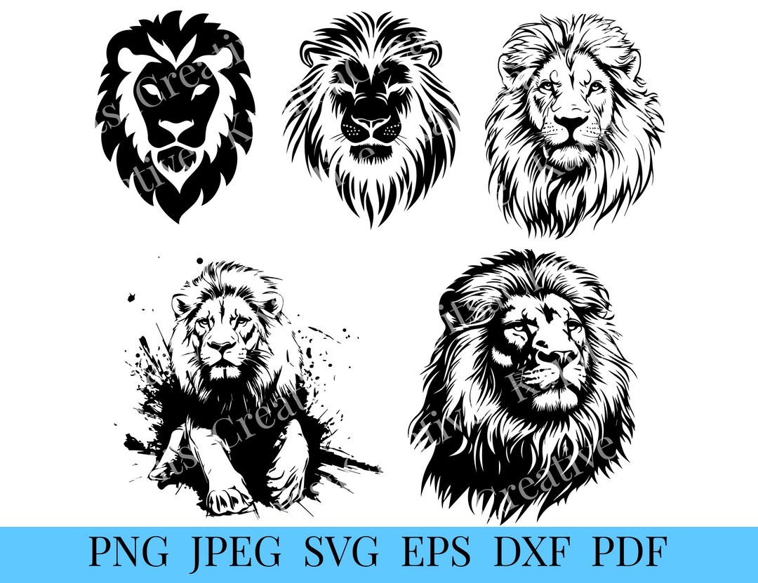 Lion Silhouettes, Lion Vector File, Svg, Pdf, Eps, Dxf, Snake Png, Jpeg ...