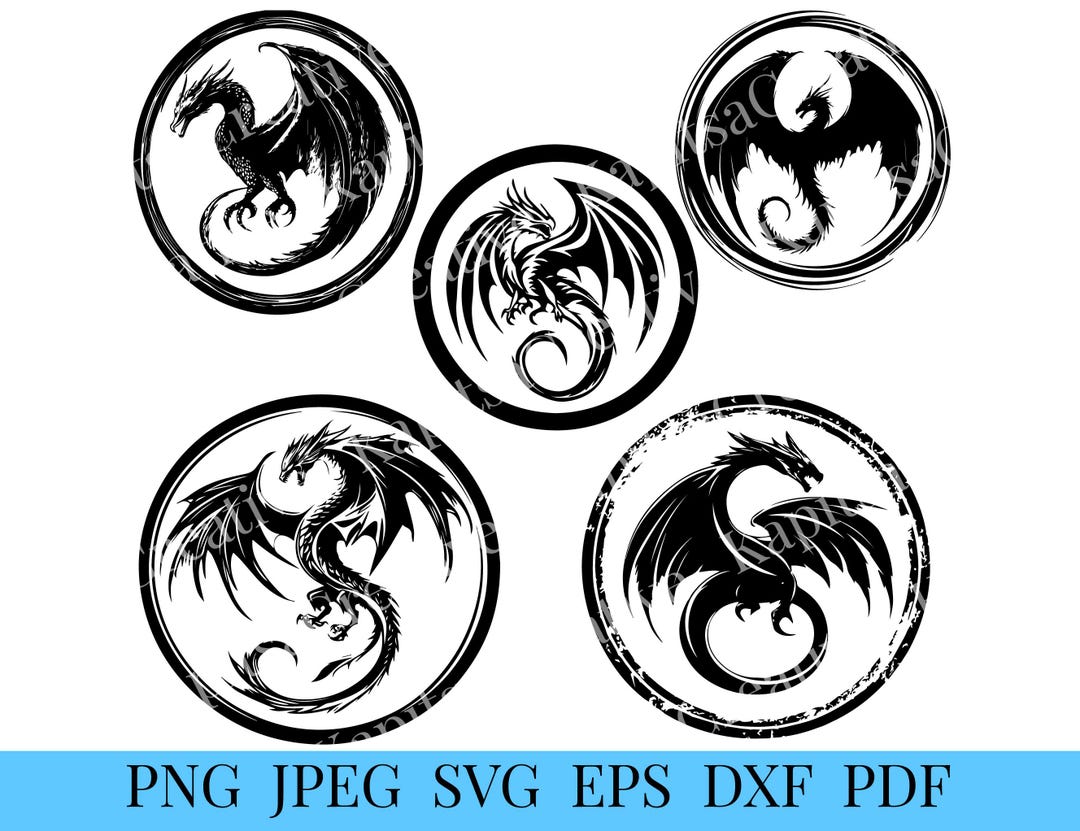 Black Dragon Vector Art, Cutting File (digital Download) - Etsy