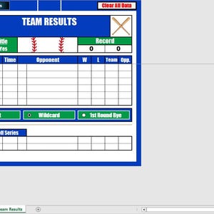 Microsoft Excel Spreadsheet - Baseball Team Results - Etsy