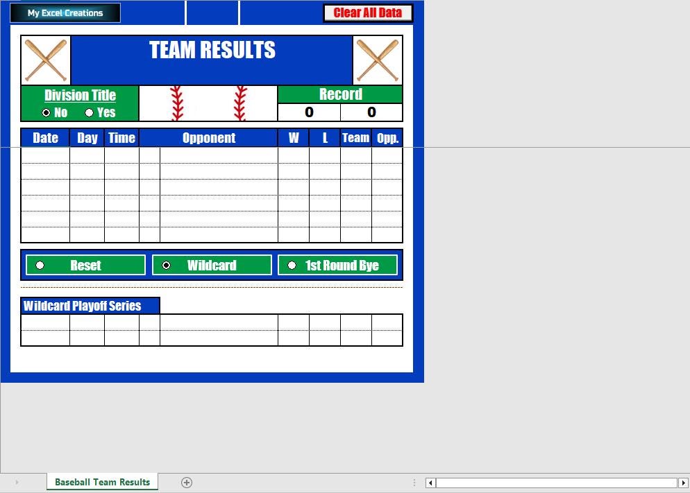 Microsoft Excel Spreadsheet - Baseball Team Results - Etsy