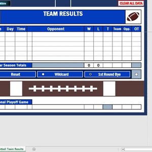 Microsoft Excel Spreadsheet - Football Team Results - Etsy