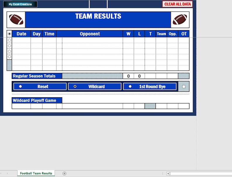 Microsoft Excel Spreadsheet - Football Team Results - Etsy