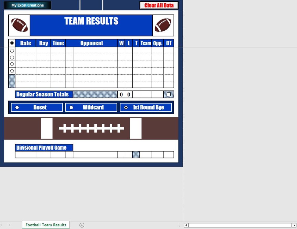 Microsoft Excel Spreadsheet - Football Team Results - Etsy
