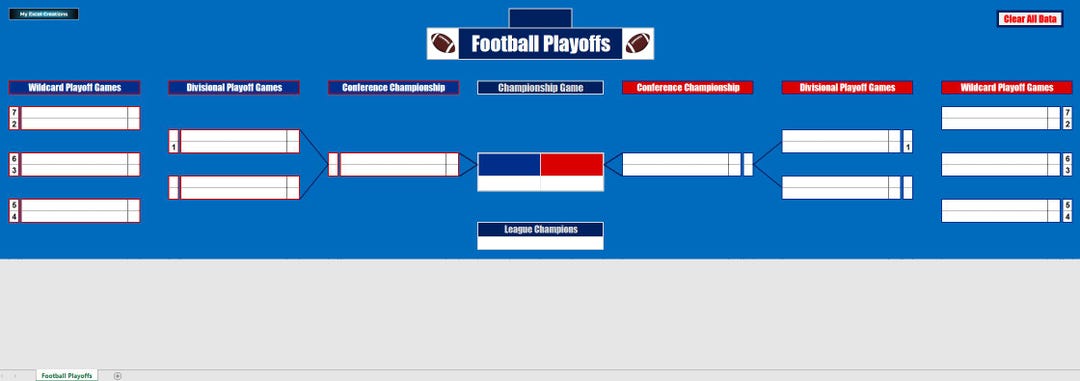 Microsoft Excel Spreadsheet - Football Playoff Bracket - Etsy