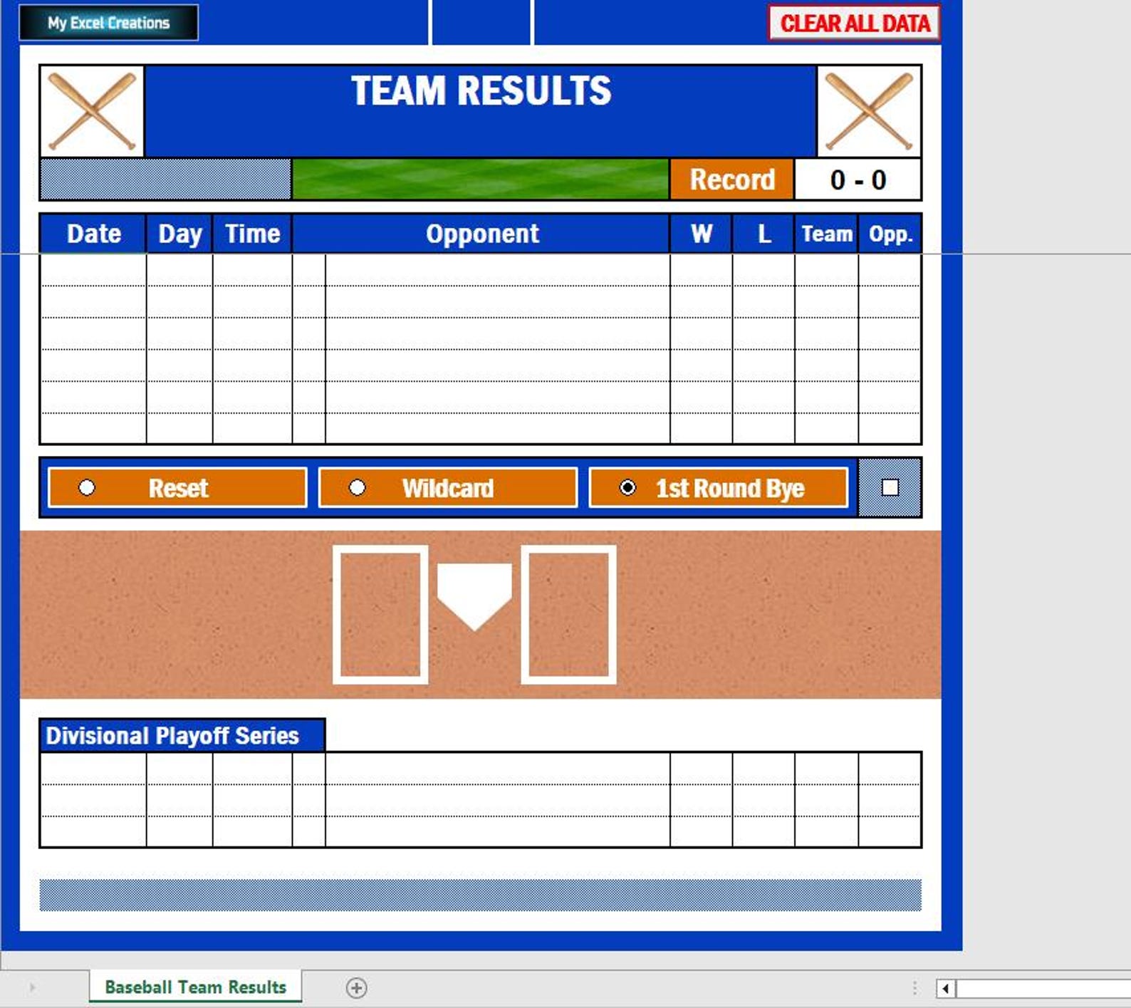 Microsoft Excel Spreadsheet - Baseball Team Results - Etsy