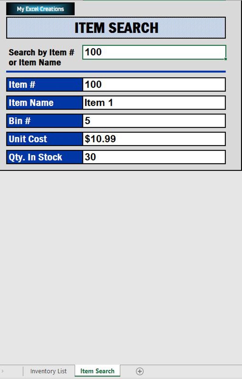 Microsoft Excel Spreadsheet - Inventory Management Worksheet - Etsy