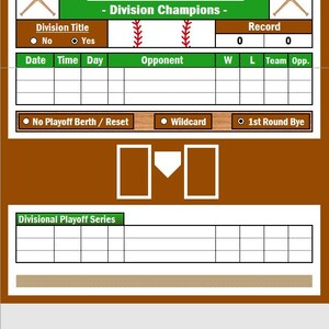 Microsoft Excel Spreadsheet Baseball Team Results - Etsy