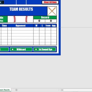 Microsoft Excel Spreadsheet - Baseball Team Results - Etsy