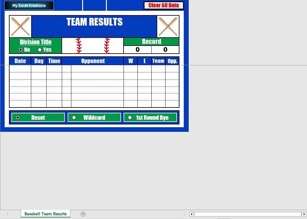 Microsoft Excel Spreadsheet - Baseball Team Results - Etsy